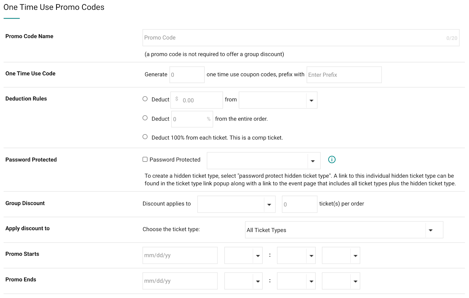 Promo Codes: Discounts & Password Protected Events – Client Support